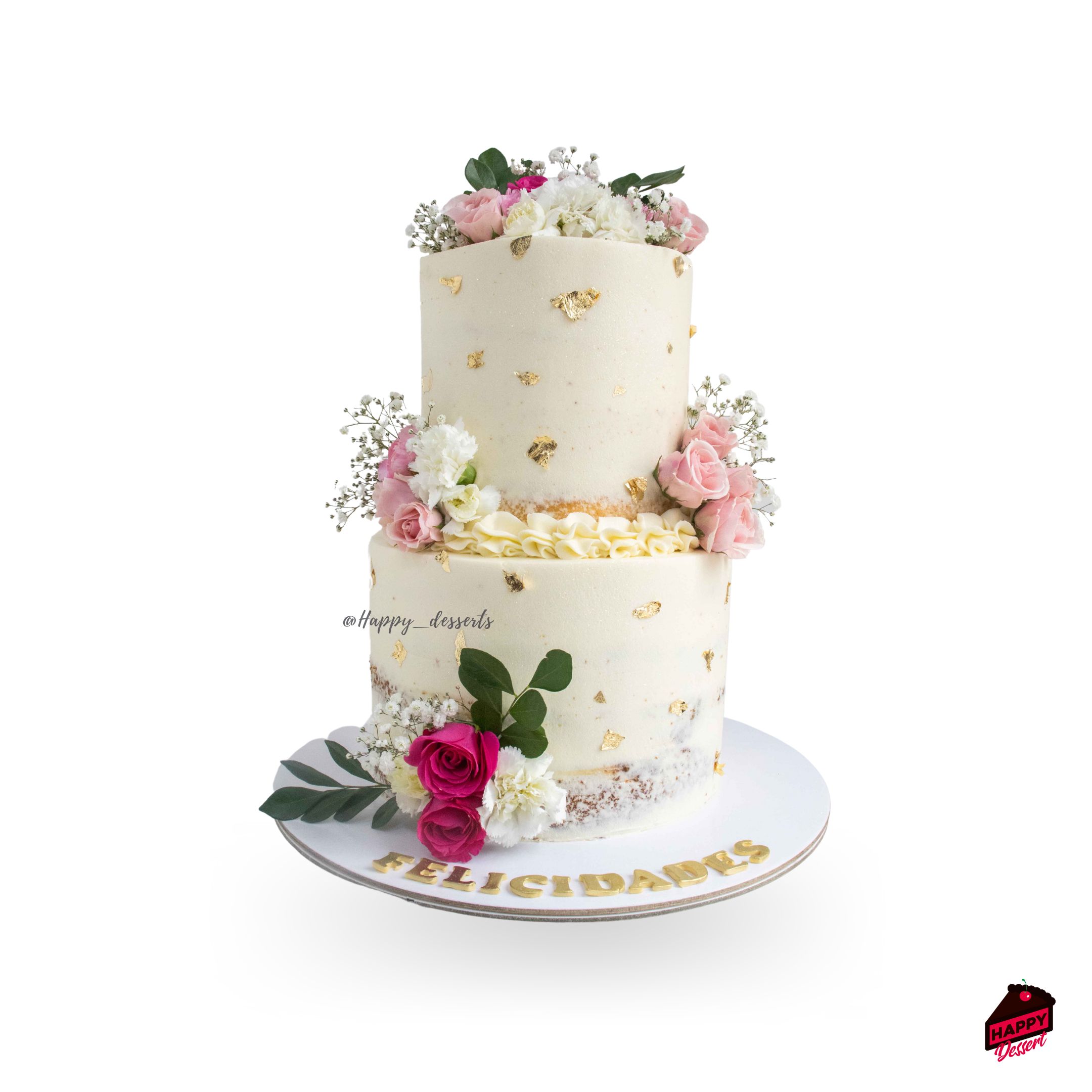 Naked Cake Con Flores Naturales - HAPPY DESSERT