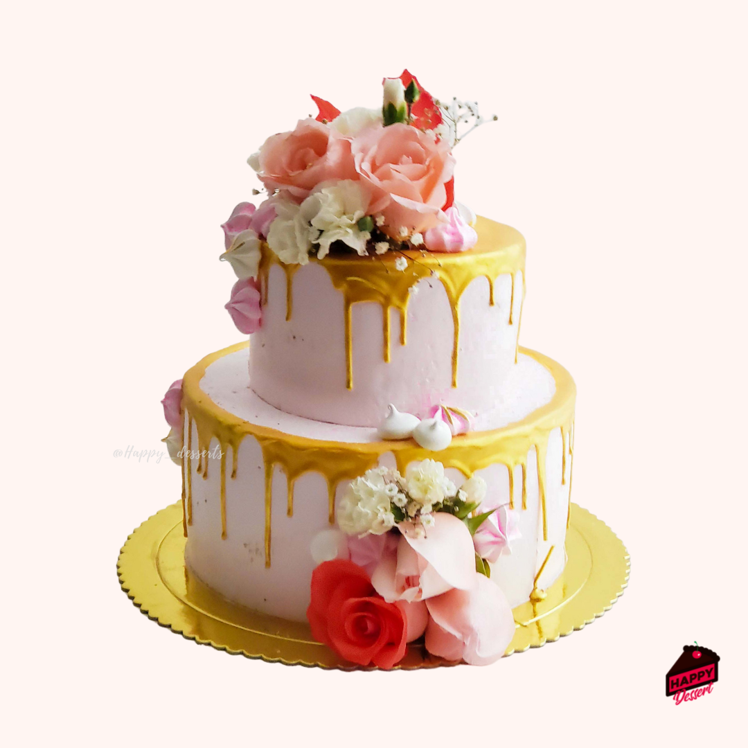 Naked Cake Con Flores Naturales - HAPPY DESSERT