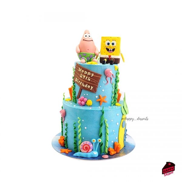 Pastel de Bob Esponja y Patricio - HAPPY DESSERT Pastel de Bob Esponja ...